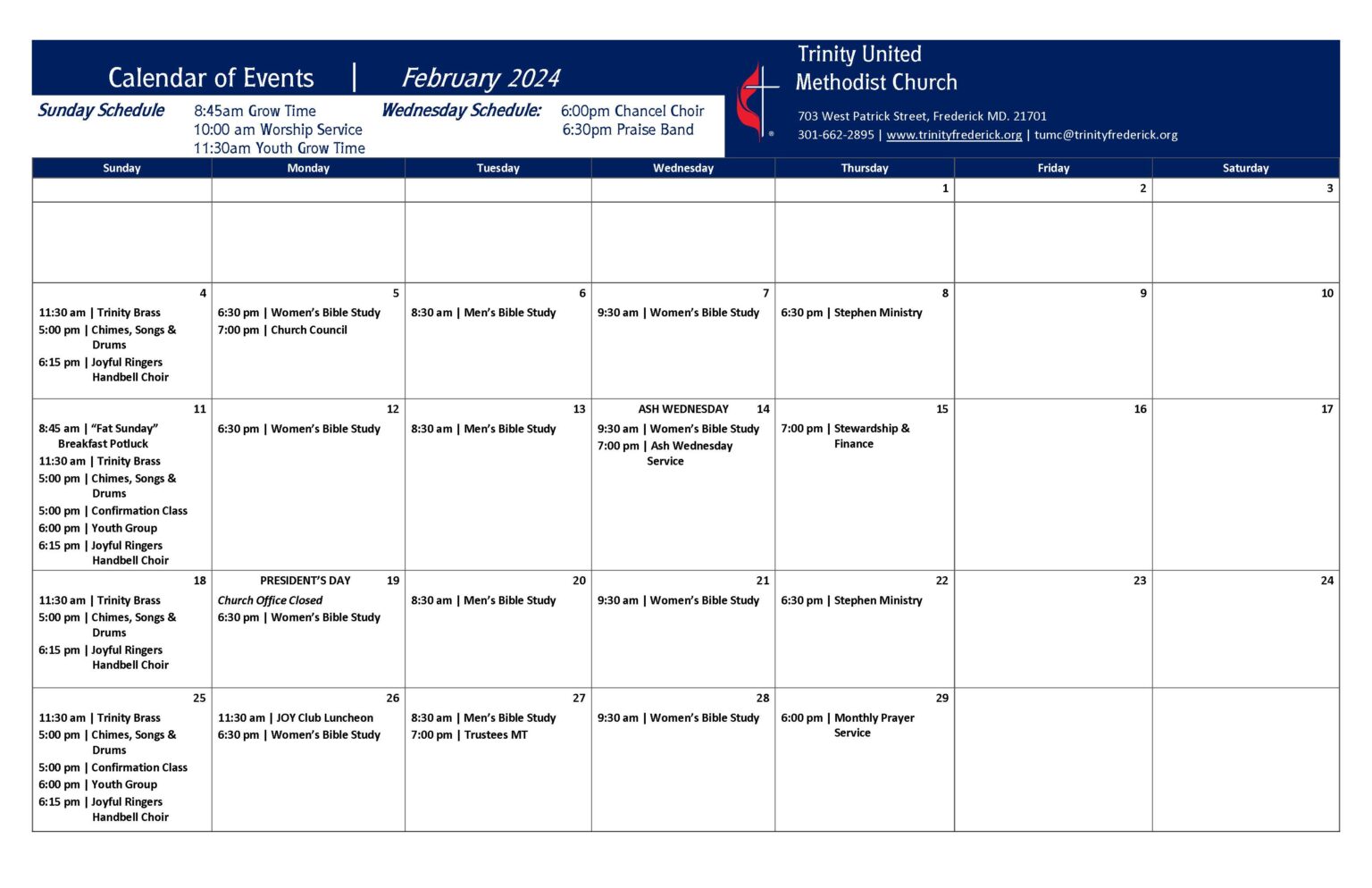 Upcoming Events - Trinity United Methodist Church